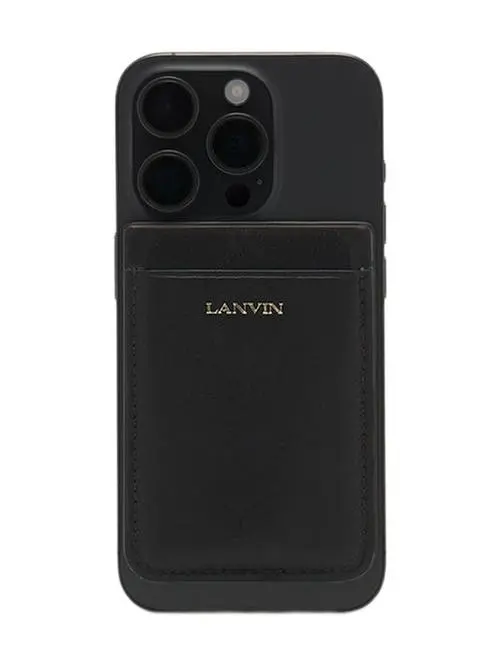 LANVIN Magnetic Leather Cardholder - Black