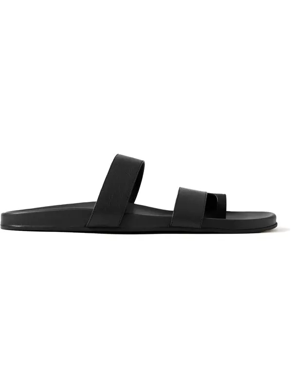 THE ROW Hugh Full-grain Leather Sandals - Black