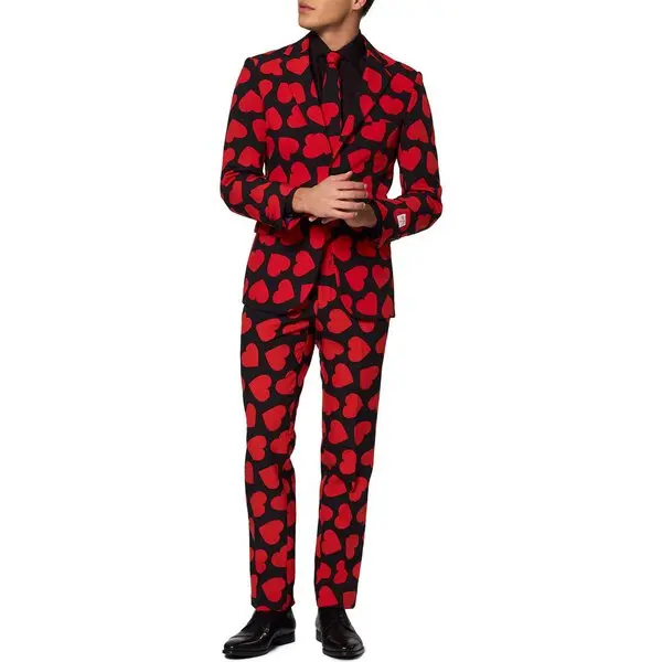 Opposuits King Of Hearts 3-piece Tuxedo Set - Red