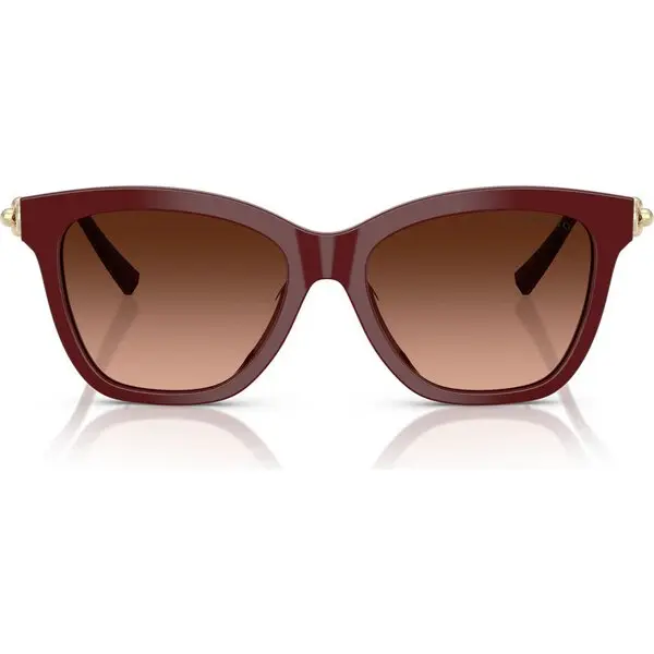 Tiffany & Co. 54mm Square Sunglasses - Deep Ruby/pink Gradient Grey