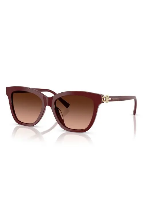 Tiffany & Co. 54mm Square Sunglasses - Deep Ruby/pink Gradient Grey