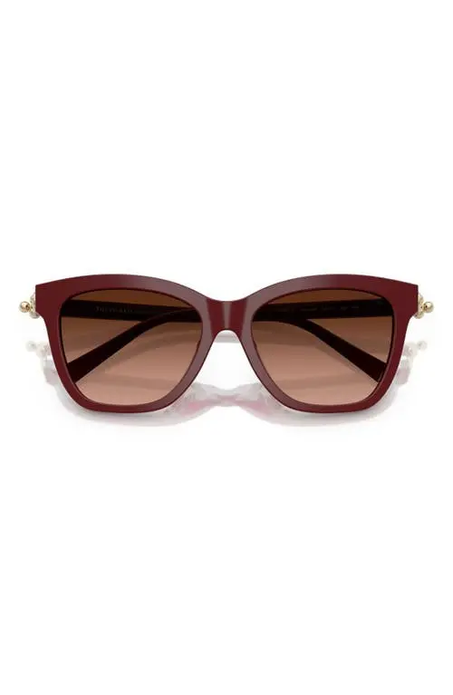 Tiffany & Co. 54mm Square Sunglasses - Deep Ruby/pink Gradient Grey