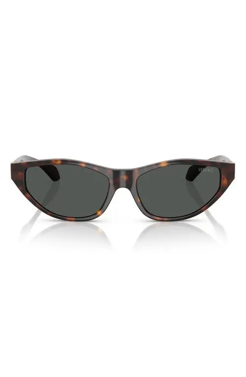 Versace 55mm Cat Eye Sunglasses - Havana/ Dark Grey