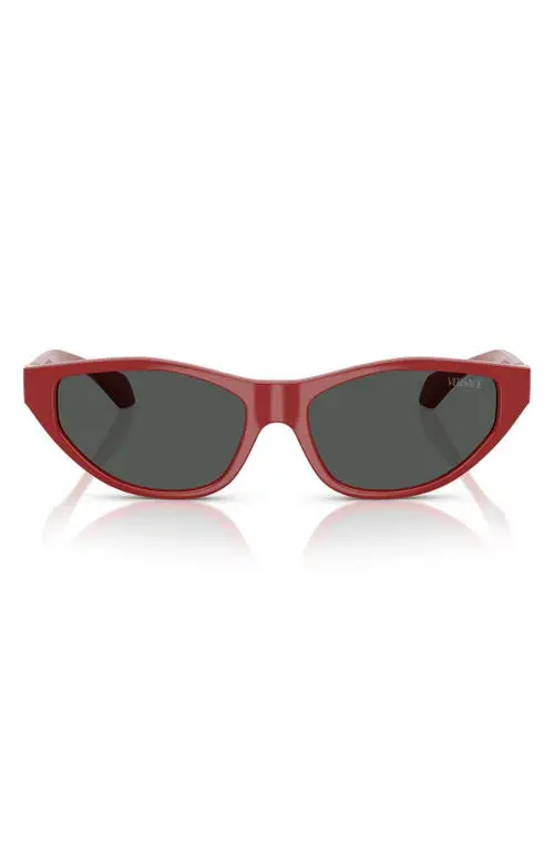 Versace 55mm Cat Eye Sunglasses - Red/ Dark Grey