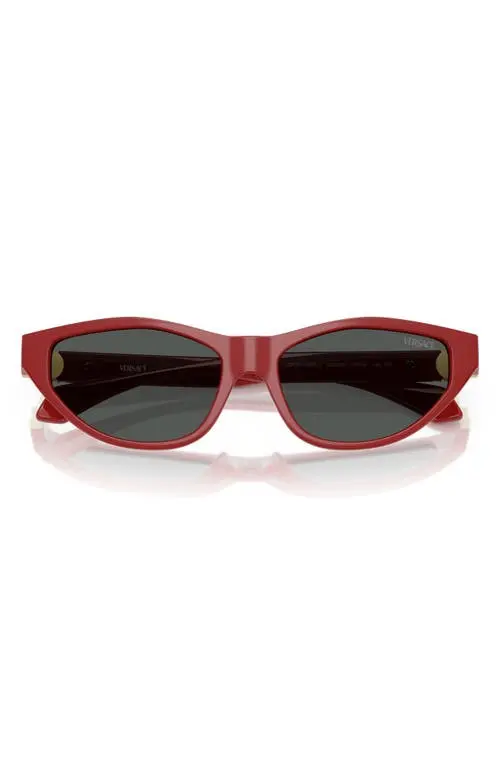 Versace 55mm Cat Eye Sunglasses - Red/ Dark Grey