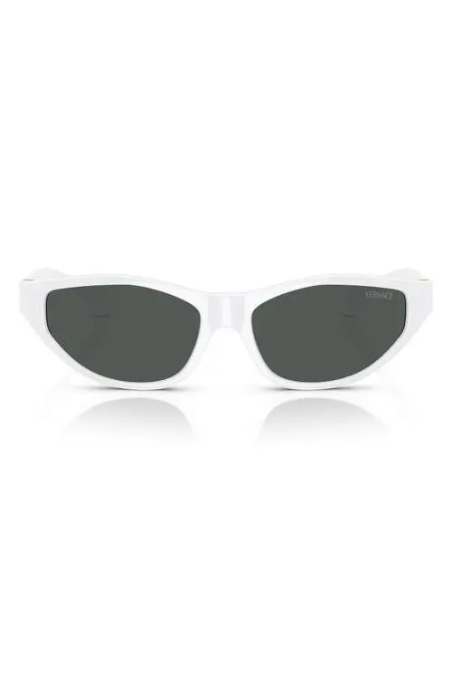 Versace 55mm Cat Eye Sunglasses - White/ Dark Grey