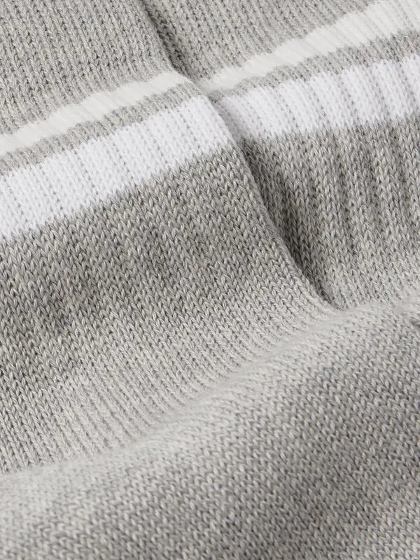 mr p. - Striped Ribbed Cotton-Blend Socks
