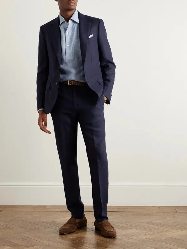 Loro Piana Carlo Straight-leg Linen Suit Trousers