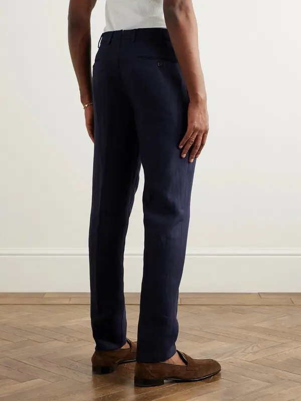 Loro Piana Carlo Straight-leg Linen Suit Trousers