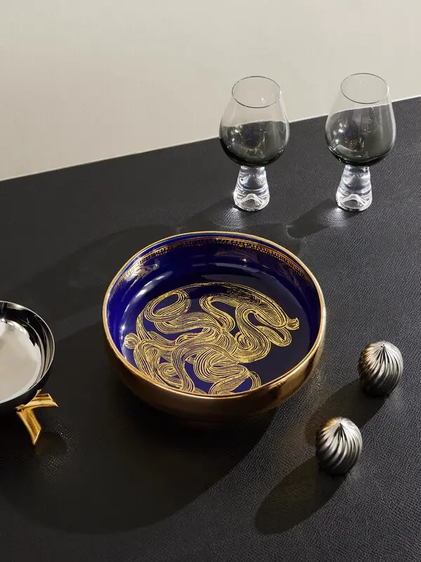 L'Objet Ruan Hoffmann Gold-plated Painted Earthenware Bowl