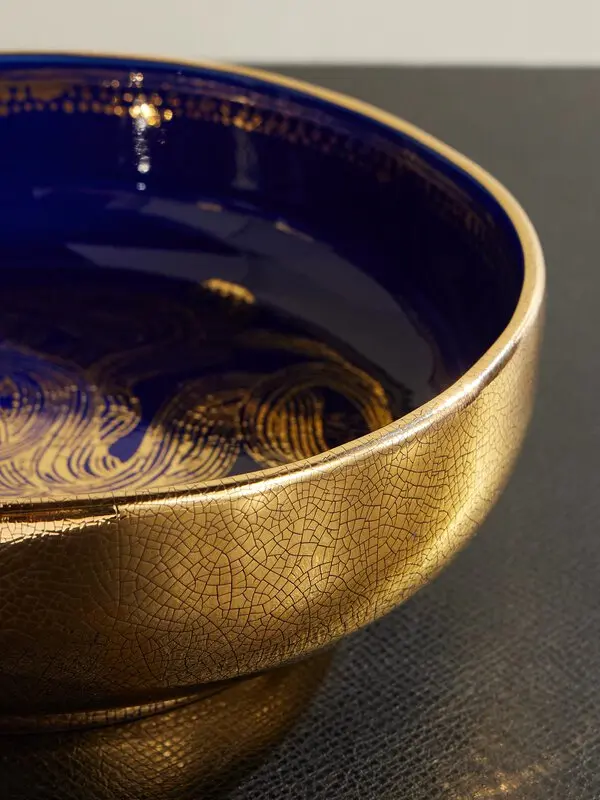 L'Objet Ruan Hoffmann Gold-plated Painted Earthenware Bowl