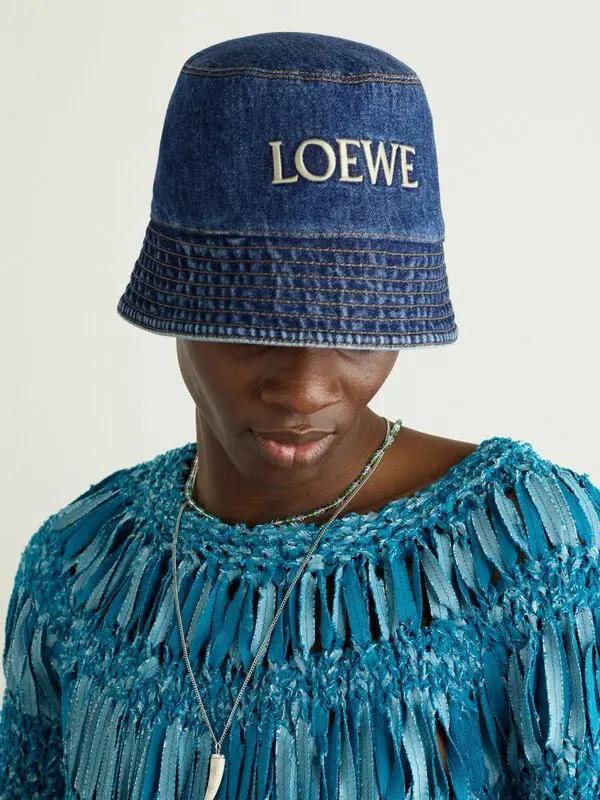 Loewe Logo-embroidered Bucket Hat - Blue