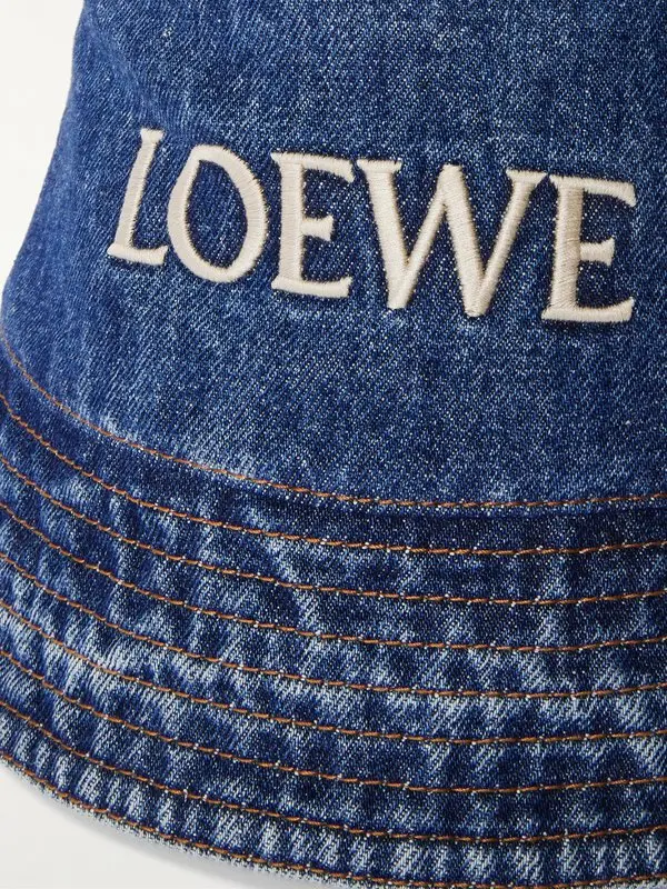 Loewe Logo-embroidered Bucket Hat - Blue