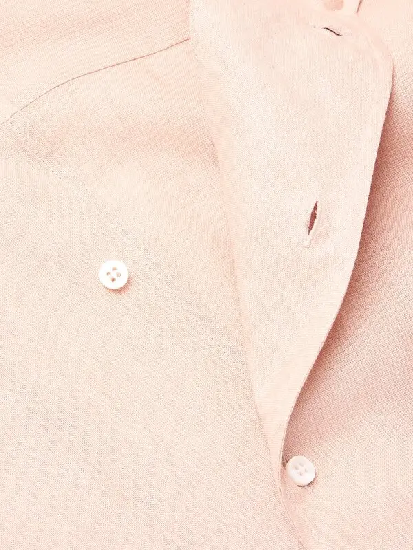 Loro Piana Federico Camp-collar Linen Shirt - Orange