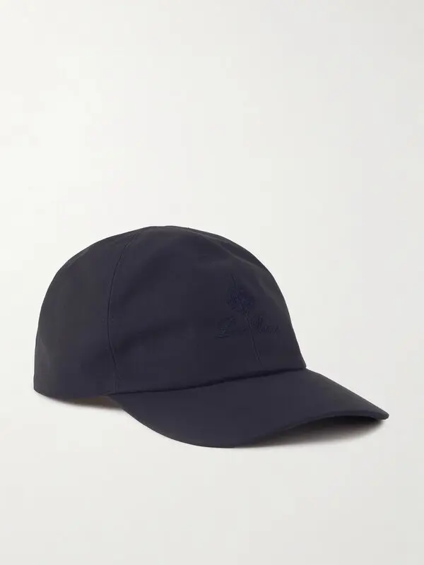 Loro Piana Logo-embroidered Cotton-blend Baseball Cap - Blue