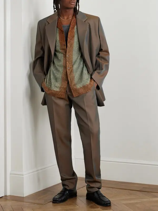 JIL SANDER Straight-leg Virgin Wool-blend Twill Trousers