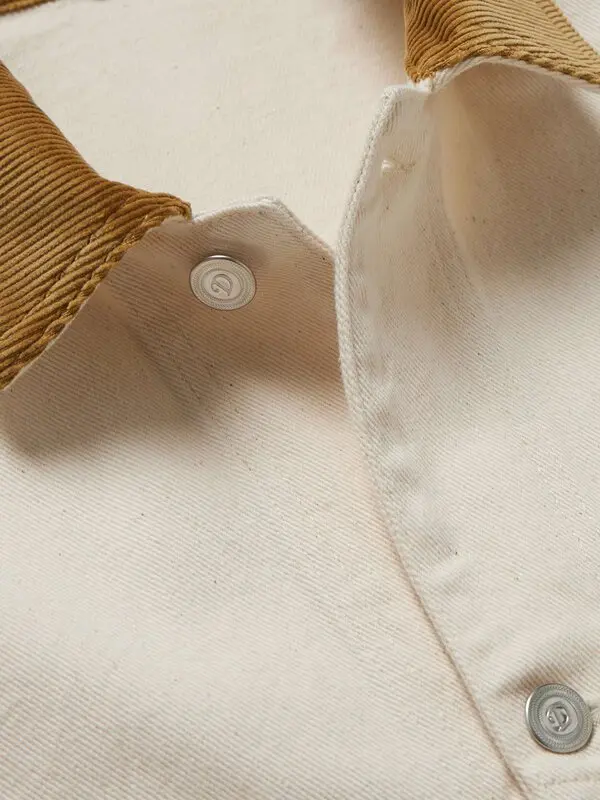DRAKE'S Corduroy-trimmed Cotton-twill Chore Jacket