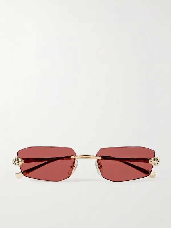 CARTIER Panthère De Rimless Sunglasses - Gold