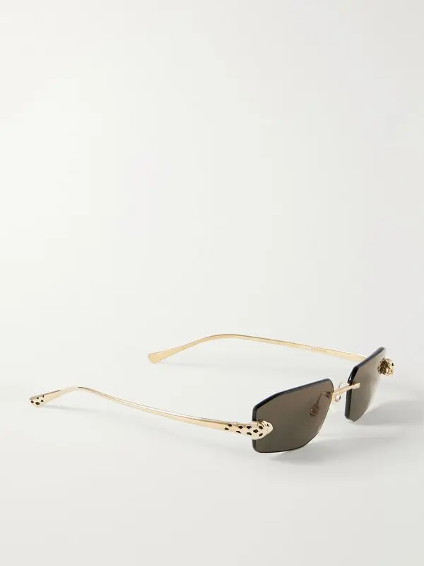 Cartier Panthère De Rimless Rectangle Sunglasses