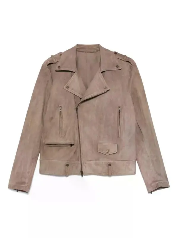 SALVATORE SANTORO Suede Biker Jacket
