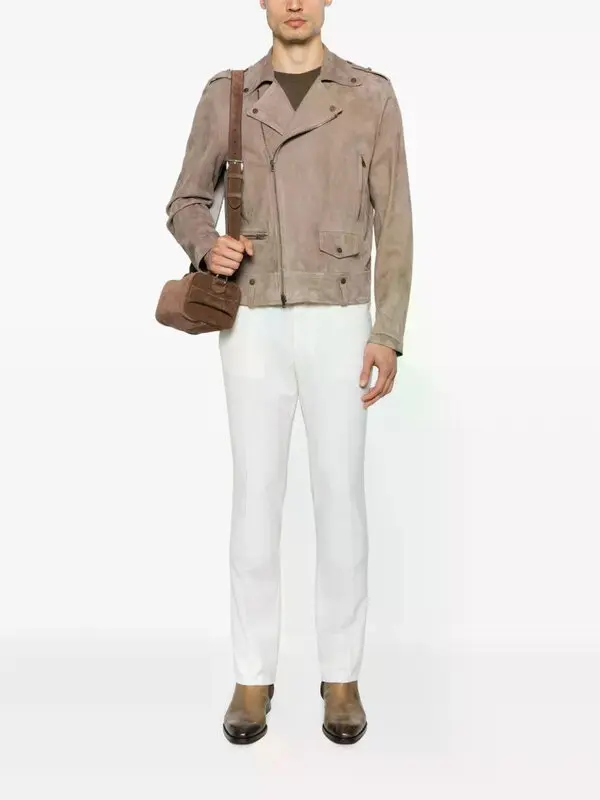 SALVATORE SANTORO Suede Biker Jacket