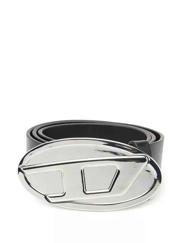 DIESEL B-1dr Metallic Oval-buckle Belt - Black