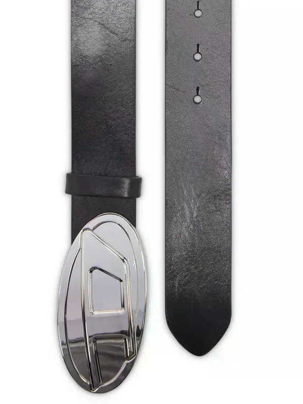 DIESEL® B-1dr Metallic Oval-buckle Belt - Black