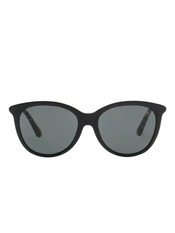 Burberry Tubular Check Cat-eye Sunglasses - Black