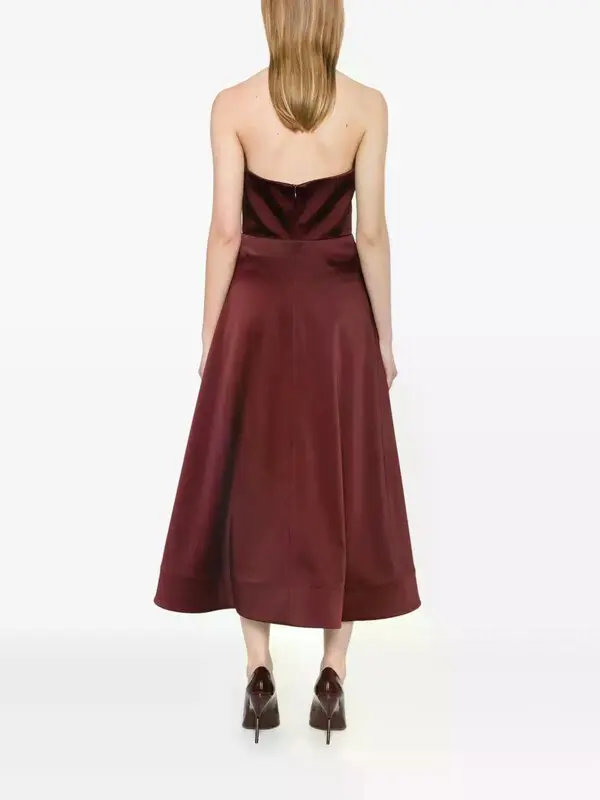 Rebecca Vallance Merlot Midi Dress - Red