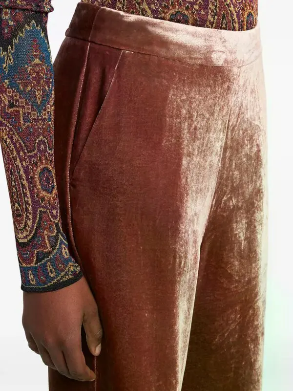 Etro Velvet Palazzo Trousers - Pink