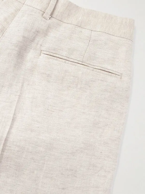 Brunello Cucinelli Slim-fit Straight-leg Pleated Linen Trousers