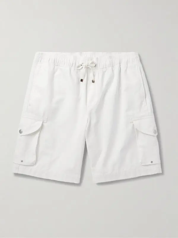 Brunello Cucinelli Straight-leg Cotton-twill Drawstring Cargo Shorts