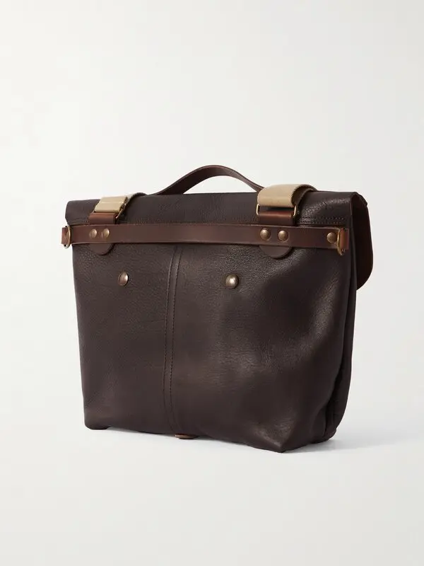 BLEU DE CHAUFFE Lazard Full-grain Leather Messenger Bag