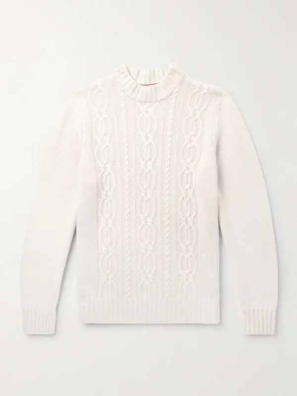 Brunello Cucinelli Cable-knit Cashmere Mock-neck Sweater