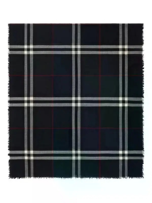 Burberry Checkered Scarf - Blue