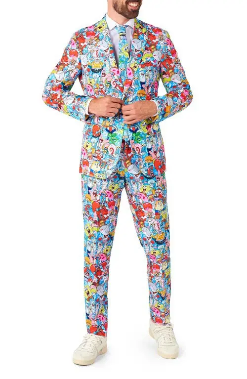Opposuits Spongebob Frenzy Two-piece Suit & Tie Set - Blue