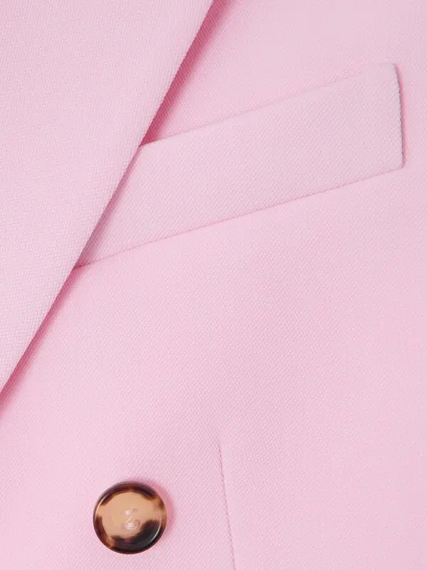 Wardrobe.NYC Oversized Double-breasted Grain De Poudre Wool Blazer - Pink