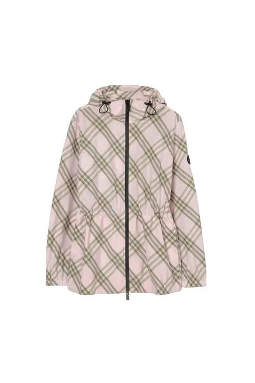 Burberry Check Whitstable Hooded Jacket - Mallow Pink