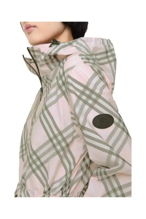 Burberry Check Whitstable Hooded Jacket - Mallow Pink