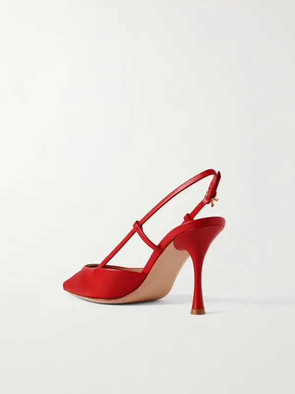 GIANVITO ROSSI Ascent 85 Leather Slingback Pumps - Red