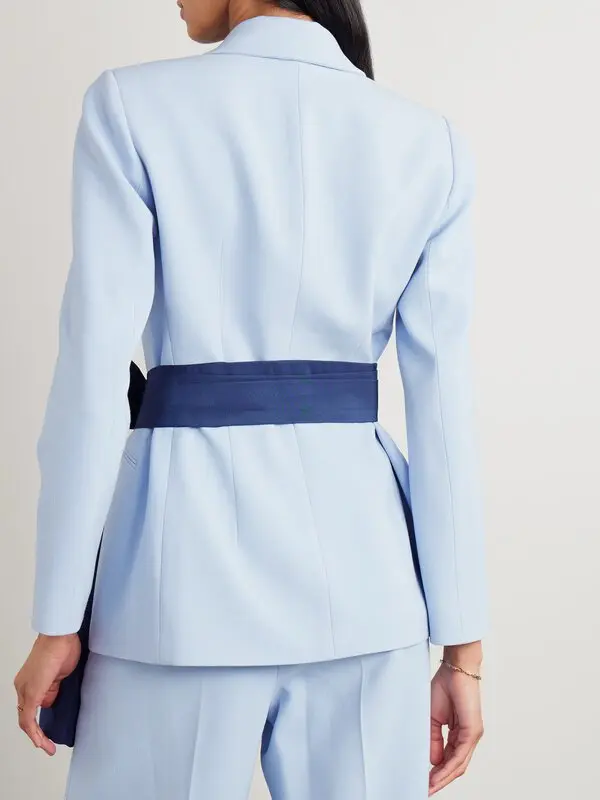 Carolina Herrera Belted Wool-blend Crepe Blazer