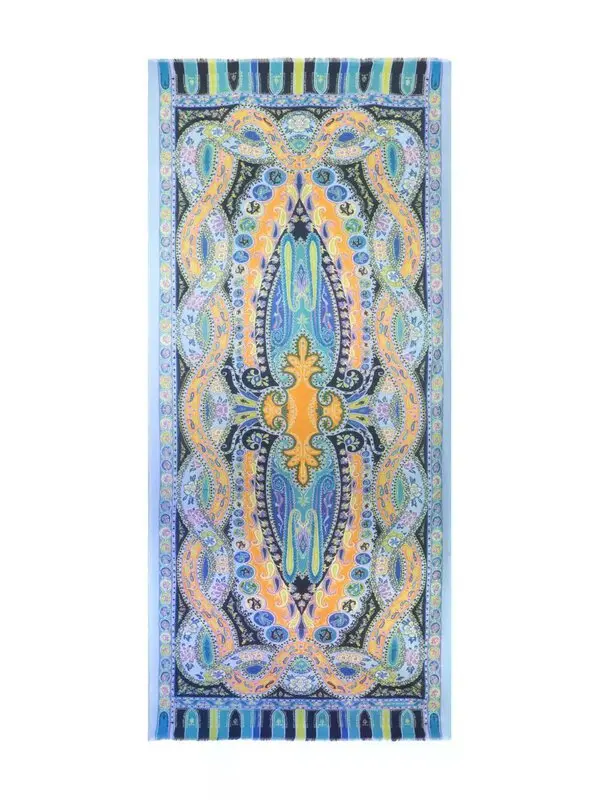 Etro Paisley-print Scarf - Blue