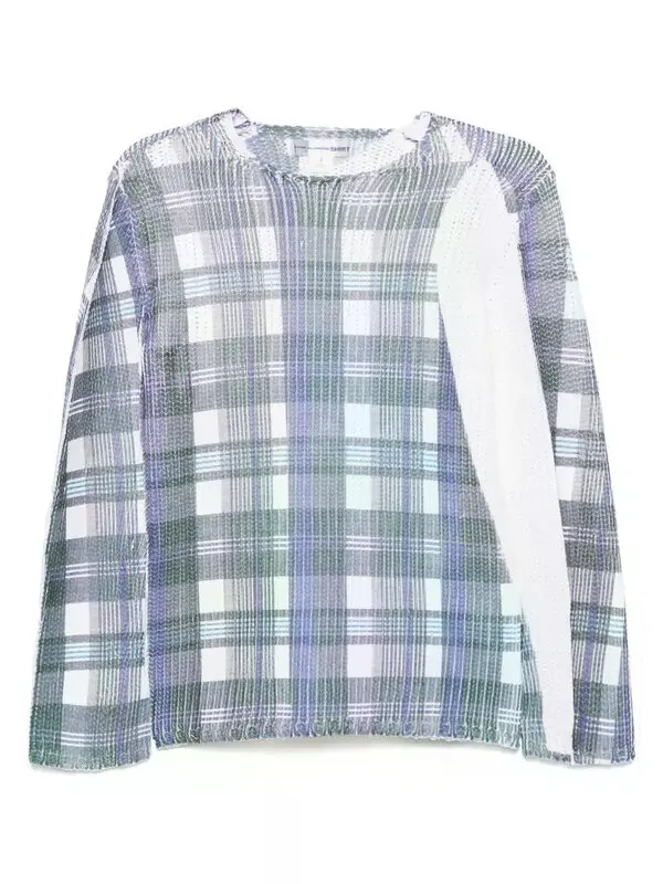 Comme Des Garçons Tartan Check-print Jumper - Blue