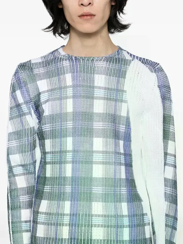 Comme Des Garçons Tartan Check-print Jumper - Blue