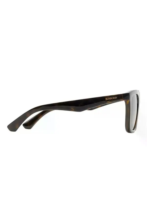 Burberry Embossed Check Rectangular Sunglasses - Brown