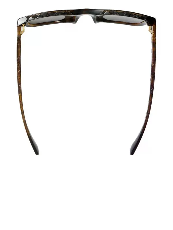 Burberry Embossed Check Rectangular Sunglasses - Brown