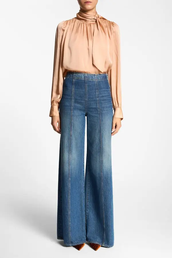 Ulla Johnson The Bianca High Rise Wide Leg Jean - Danube