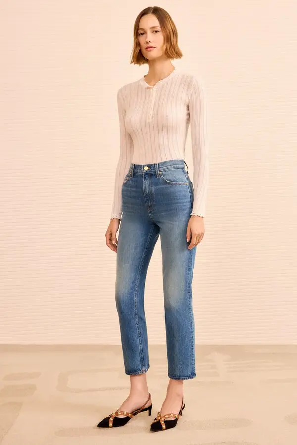 Ulla Johnson The Agnes Cropped Jean - Danube