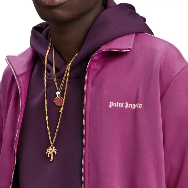 Palm Angels Logo Track Zip-up Sweatshirt - Pink