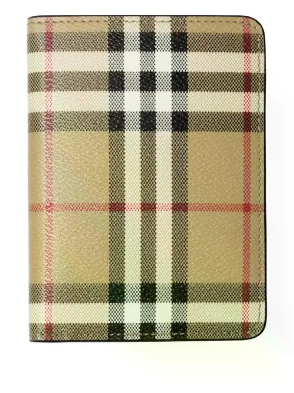 Burberry Checkered Passport Holder - Neutrals